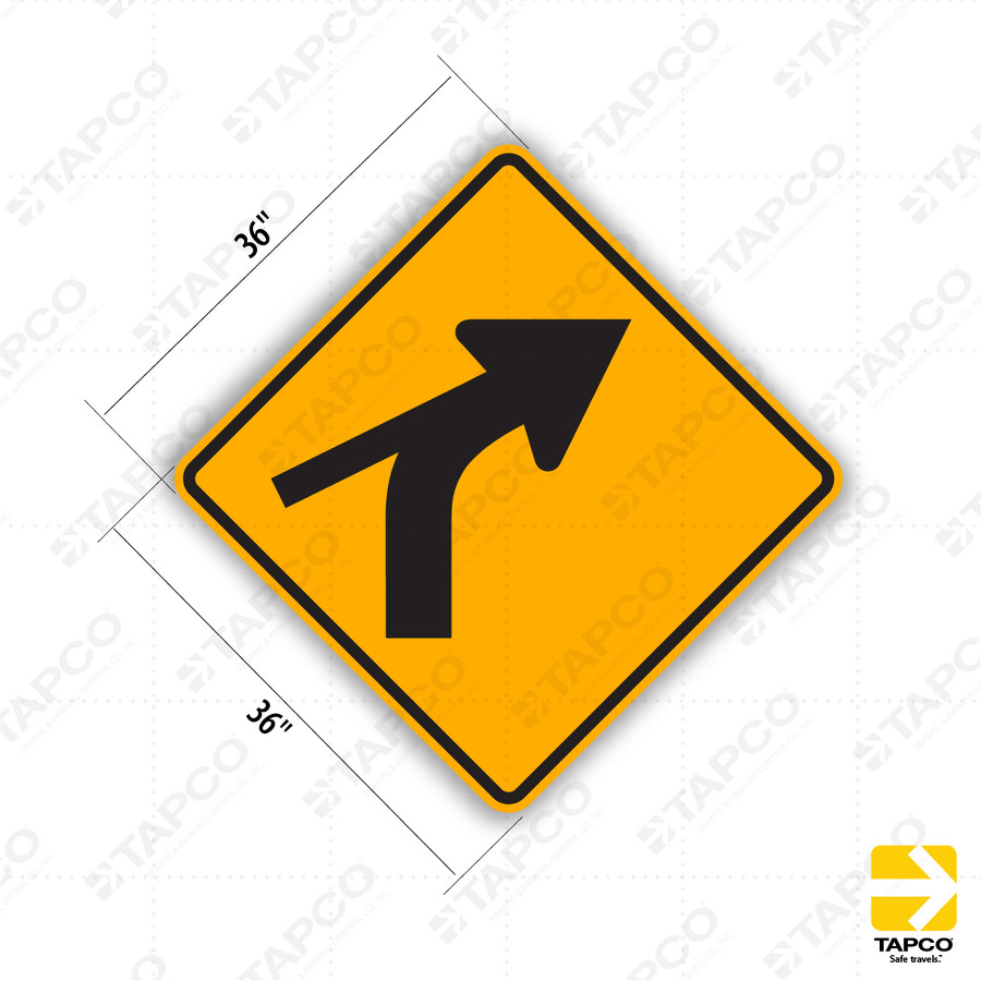 W1-10c CURVE WITH INTERSECTING INTERSECTION (symbol) Sign - Curve ...