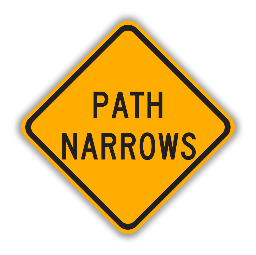 W5-4a PATH NARROWS Sign - Nonvehicular Warning Signs | TAPCO