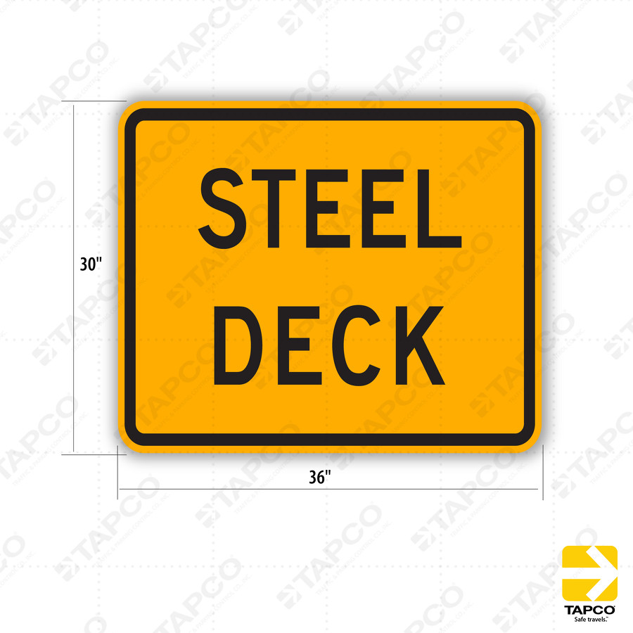 W8-5bp STEEL DECK Sign - Road Conditions Signs | TAPCO