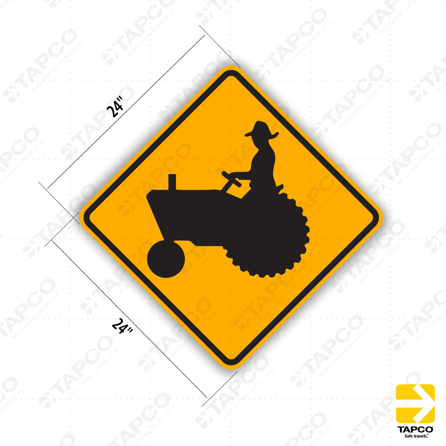W11-5 FARM MACHINERY CROSSING (symbol) Sign - Nonvehicular Warning ...
