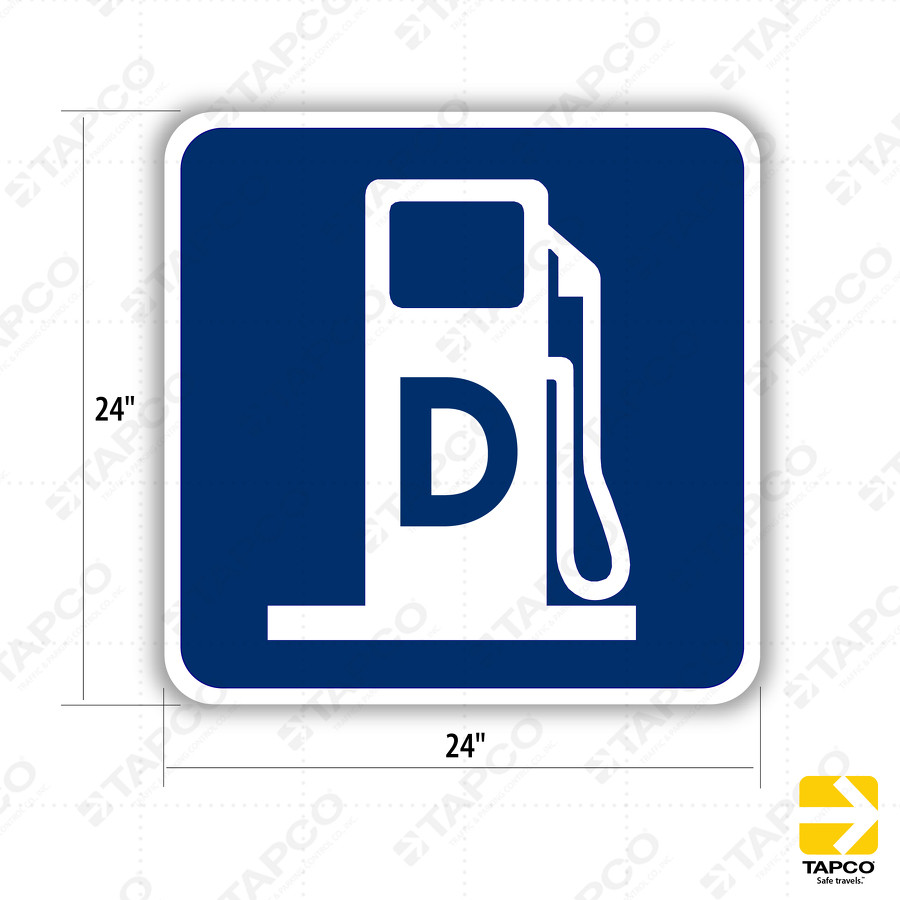 D9-11 DIESEL FUEL (symbol) Sign - General Service Signs | TAPCO