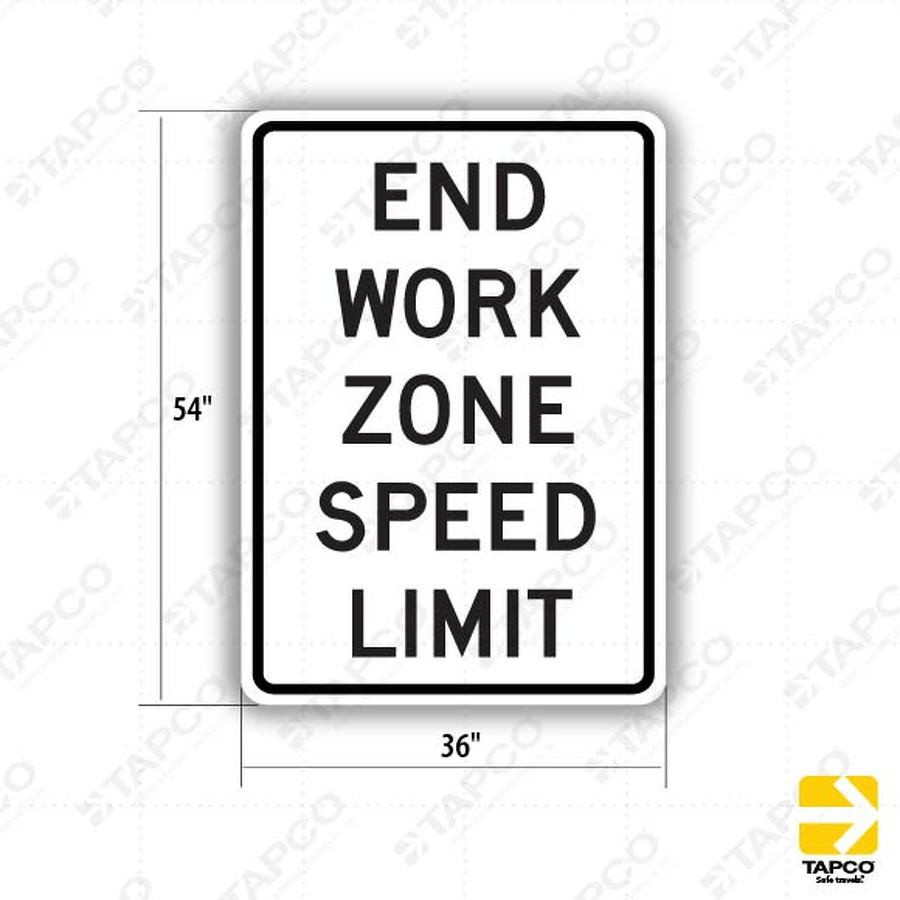 R2-12 END WORK ZONE SPEED LIMIT Sign - Speed Limit Enforcement Signs ...