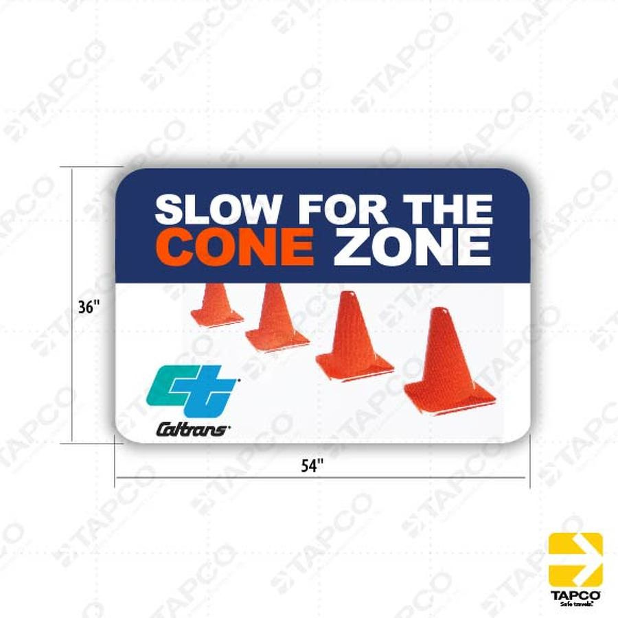 SC19 (CA) SLOW FOR THE CONE ZONE (symbol) Sign - Special Temporary ...