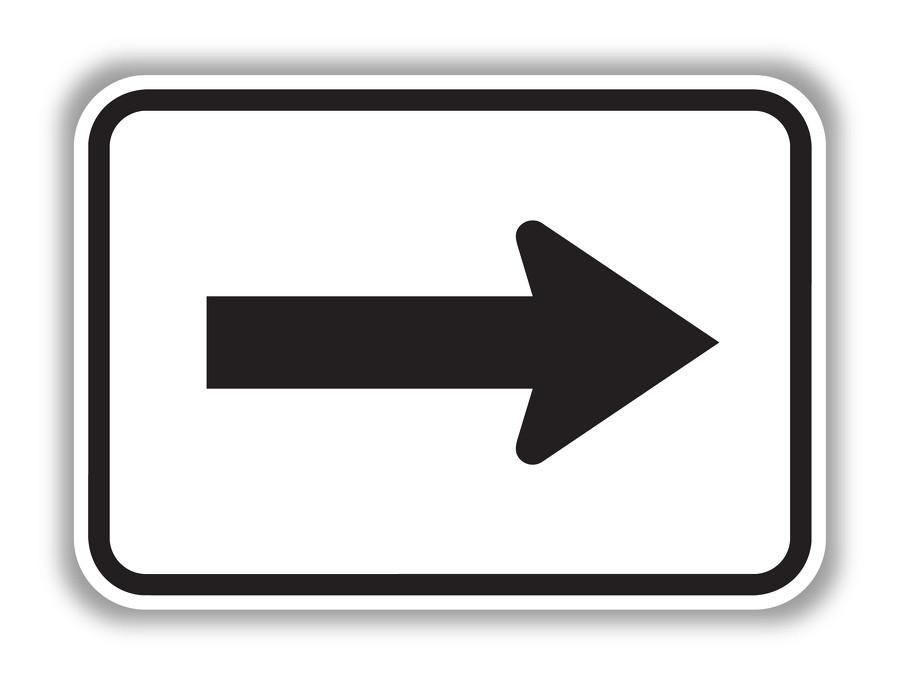 M6 1 Directional Arrow Right Or Left Sign Auxiliary Signs Tapco