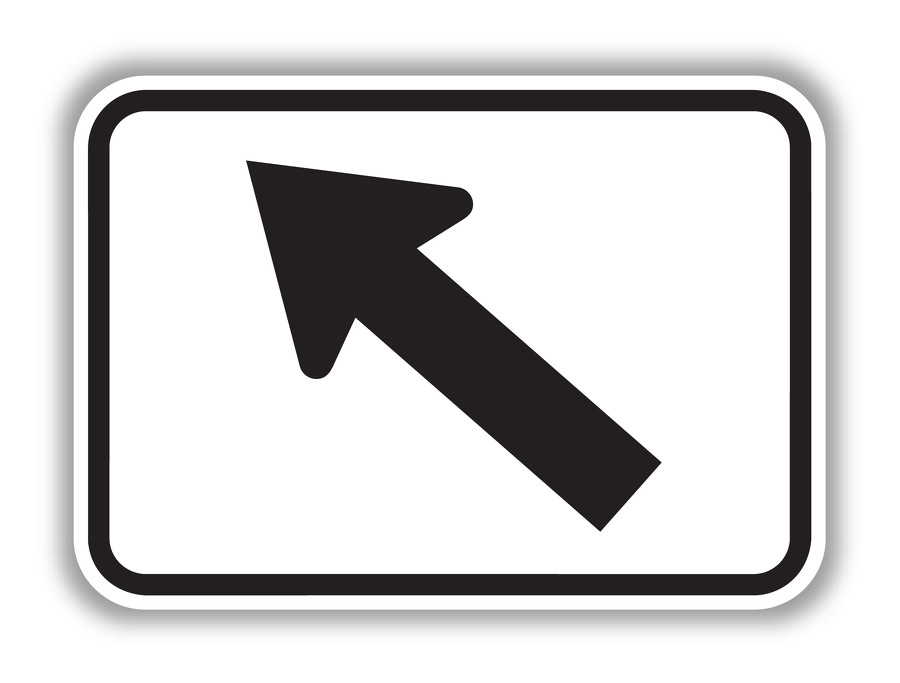 M6-2 Diagonal Arrow (Left) Sign - Auxiliary Signs | TAPCO