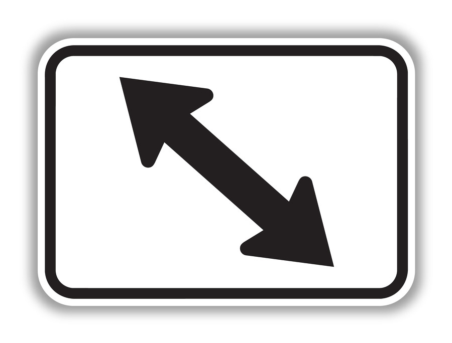 M6-5 Diagonal Directional Arrow (Right) Sign - Auxiliary Signs | TAPCO