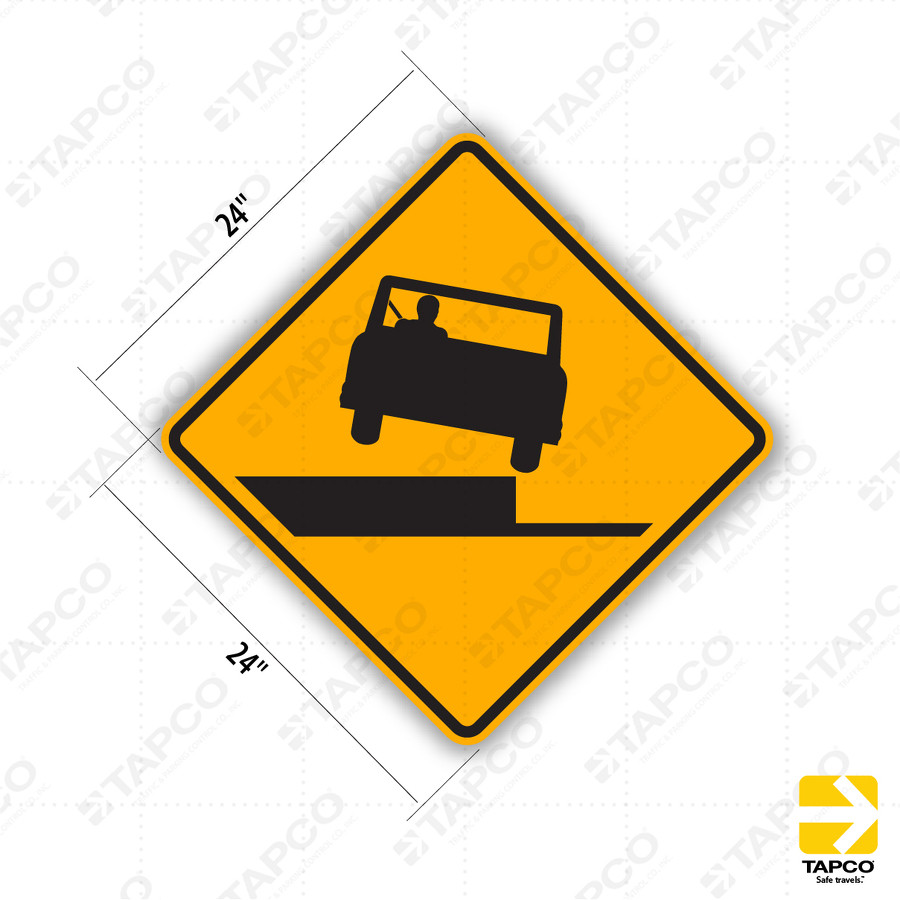 W8-17 SHOULDER DROP OFF (symbol) Sign - Road Conditions Signs | TAPCO