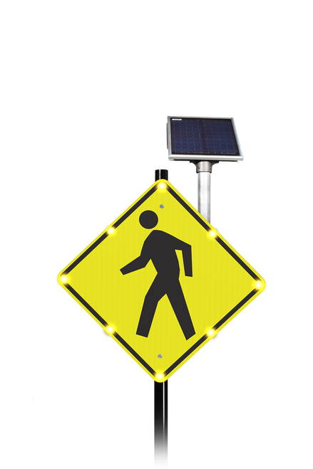Standard 24/7 BlinkerSign® Flashing LED Pedestrian Crosswalk (Symbol ...