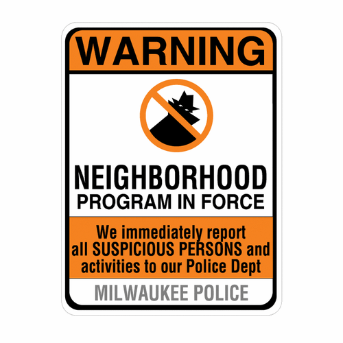 WARNING BUSINESS ALERT PROGRAM IN FORCE (with Symbol) Sign CW-10 ...