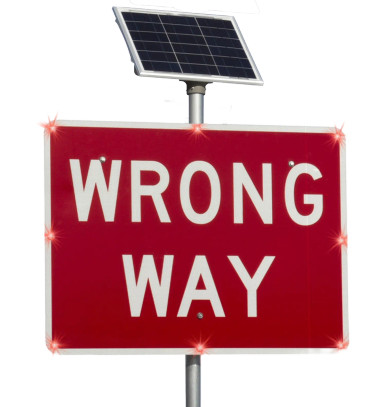24/7 Flashing Wrong-Way Sign - Wrong-Way Alerts | TAPCO