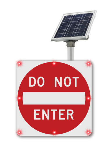 24/7 Flashing BlinkerSign® DO NOT ENTER Sign - Wrong-Way Alerts | TAPCO