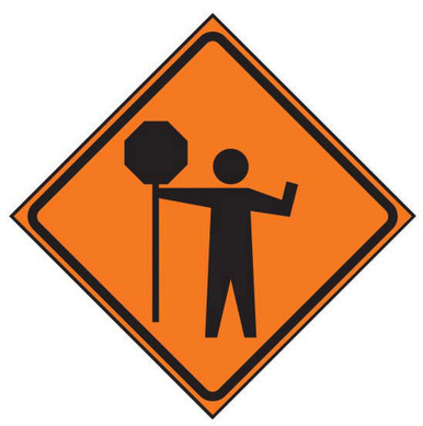 Roll-up Signface Flagger/Stop Ahead Symbol Sign - Rigid Signfaces | TAPCO