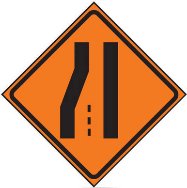 Roll-up Signface Left Lane Ends (Symbol) Sign - Rigid Signfaces | TAPCO
