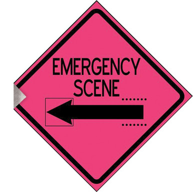 Roll-up Signface EMERGENCY SCENE Sign with directional arrow patch ...