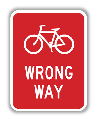 R5-1b Bike Symbol Wrong-Way Sign - Prohibitive Signs | TAPCO