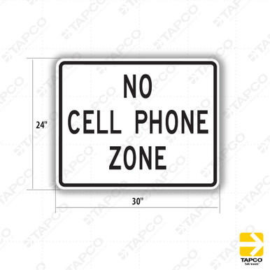 NO CELL PHONE ZONE Sign - Lane Control Signs | TAPCO