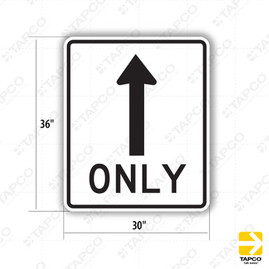Straight arrow ONLY Sign R3-5a - Lane Control Signs | TAPCO