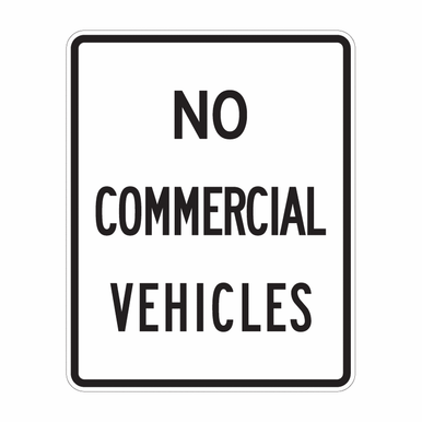 NO COMMERCIAL VEHICLES Sign R5-4 - Lane Control Signs | TAPCO