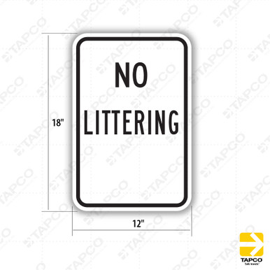 NO LITTERING Sign - Prohibitive Signs | TAPCO