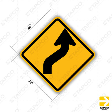Right Curve Arrow (Symbol) Sign W1-4R - Standard Traffic Signs | TAPCO
