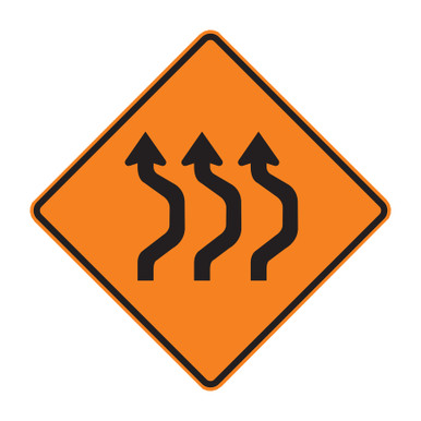 Double Reverse Curve 3 Lanes (Symbol) Sign W24-1bR - Orange ...