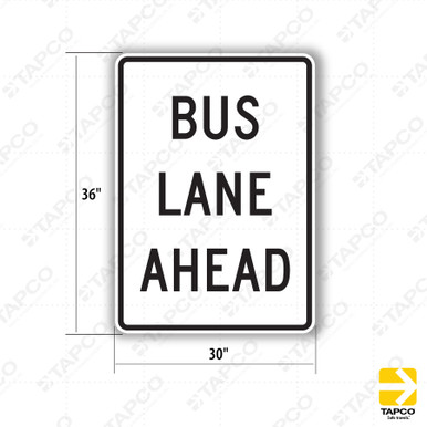 R3-12f BUS LANE AHEAD Sign - Lane Control Signs | TAPCO
