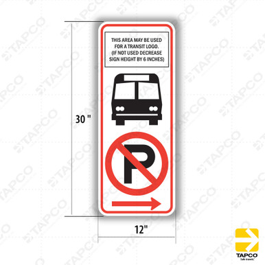 R7-107a NO Parking with Transit Logo Sign - Parking and Standing Signs ...