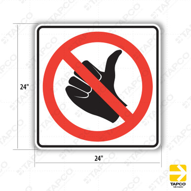R9-4 NO HITCHHIKING (Symbol) Sign - Prohibitive Signs | TAPCO