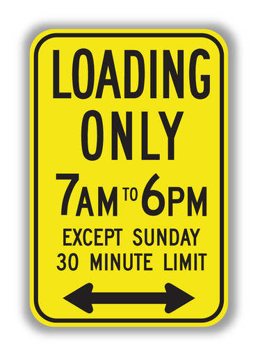 R25A (CA) LOADING ONLY (specify DAYS & TIMES) Sign - Parking and ...