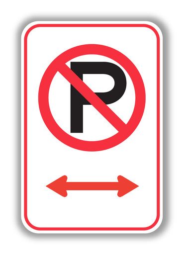 R30E (CA) NO PARKING (symbol) (arrow symbol) Sign - Parking and ...