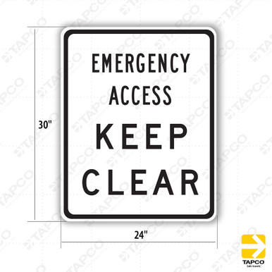 SR46 (CA) EMERGENCY ACCESS KEEP CLEAR Sign - Special Regulatory Signs ...
