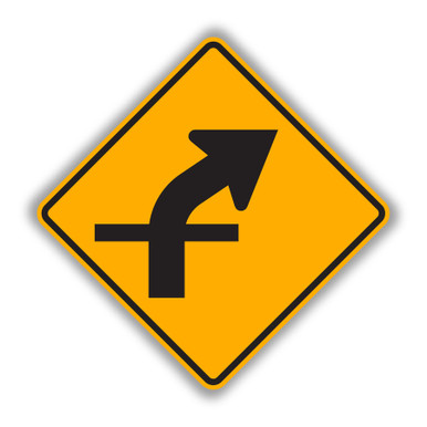 W1-10a CURVE WITH CROSS INTERSECTION (symbol) Sign - Curve Warning ...