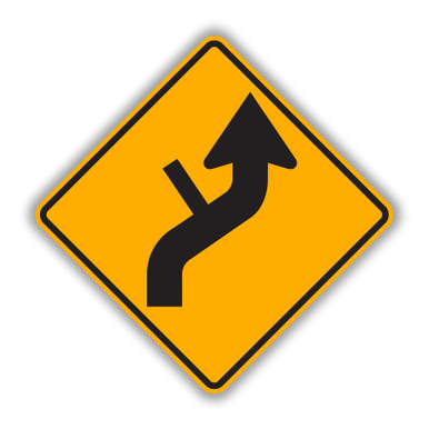 W1-10d CURVE WITH INTERSECTION (symbol) Sign - Curve Warning Signs | TAPCO