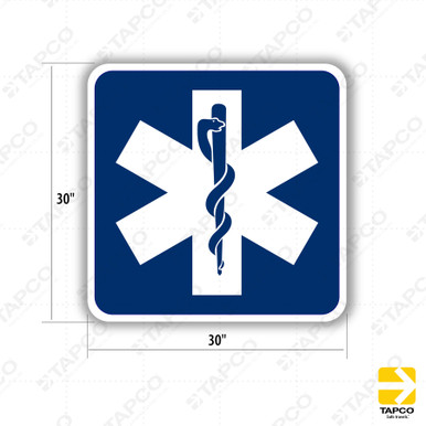 D9-13 EMERGENCY MEDICAL SERVICES (symbol) Sign - General Service Signs ...