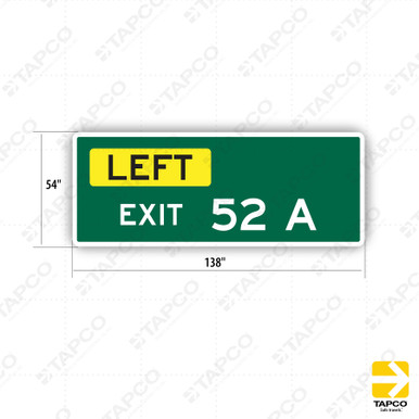 E1-5bP LEFT WITH EXIT NUMBER PLAQUE - Exit Signs | TAPCO