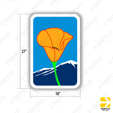 G30A (CA) Vertical POPPY FLOWER SCENIC ROUTE (symbol) Sign - Guide ...