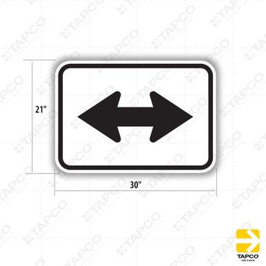 M6-4 Directional Arrow (Both Ways) Sign - Auxiliary Signs | TAPCO