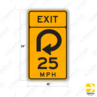 W13-6 ADVISORY EXIT SPEED (specify amount)(symbol) MPH Sign - Advance ...