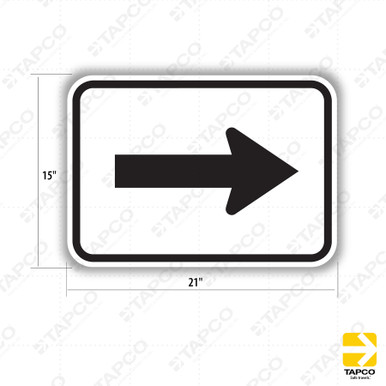 M6 1 Directional Arrow Right Or Left Sign Auxiliary Signs Tapco