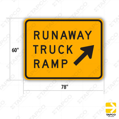 W7-4b RUNAWAY TRUCK RAMP (arrow symbol) Sign - Road Conditions Signs ...