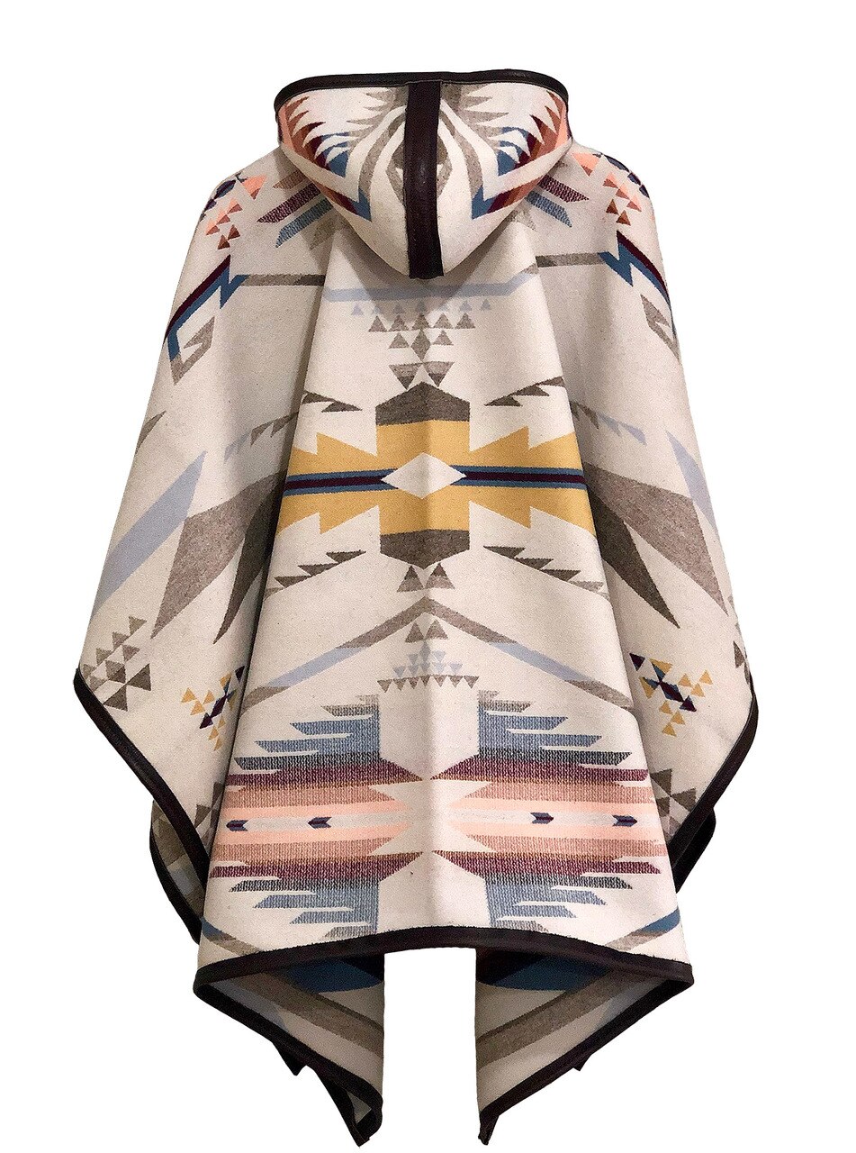 White Sands Riding Poncho | Pendleton® Wool with Leather Trim USA