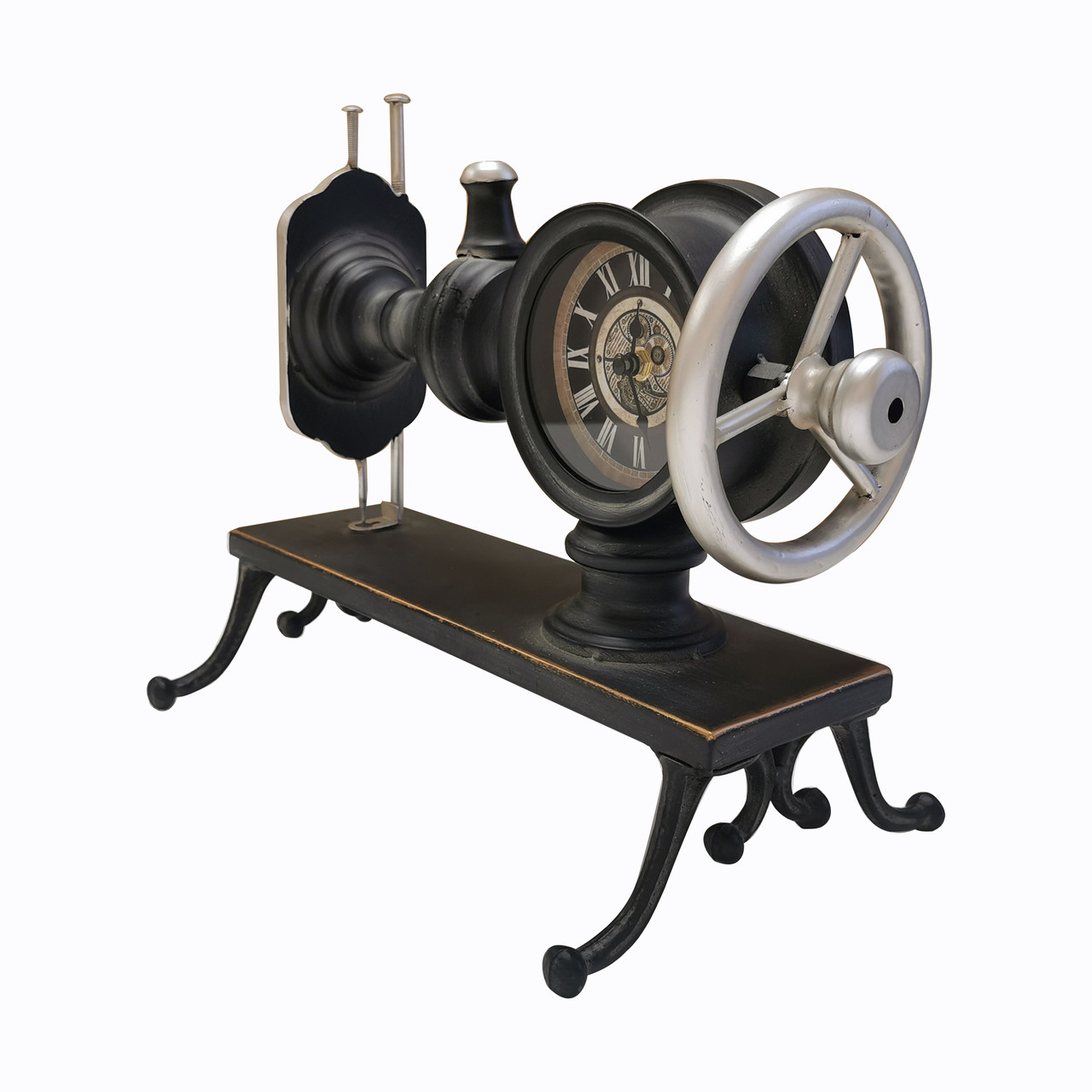 16″ Antique Sewing Machine Table Clock