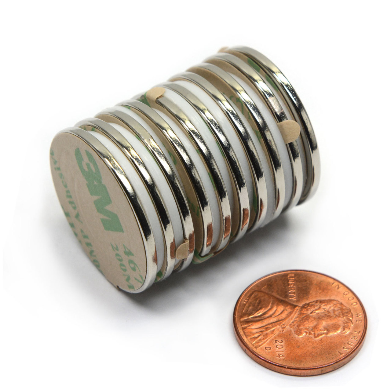Disc Magnets with Adhesive N52