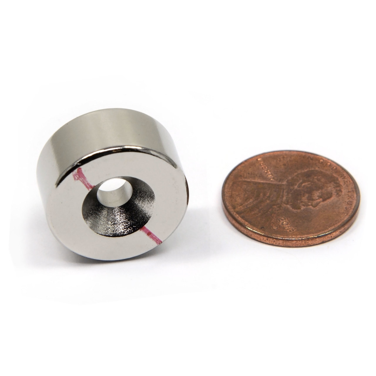N45 Disc Magnet Dia 3/4x3/8" Countersink Hole Neodymium Magnet (ND047 ...