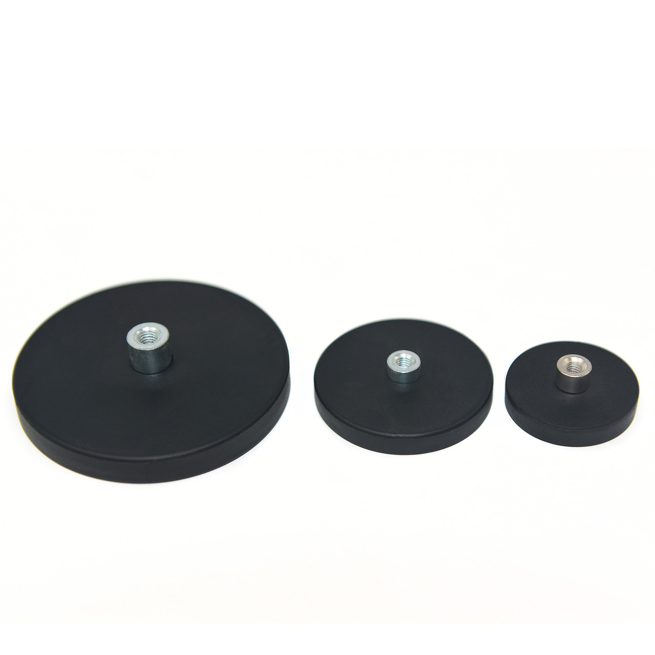 Rubber Coated Neodymium Pot Magnets w/ Female Thread