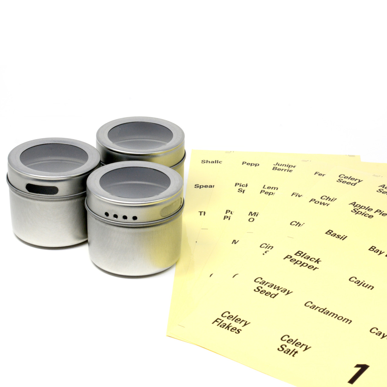 12-Piece Magnetic Spice Jars Set with Window & Sift-Pour Lids ...