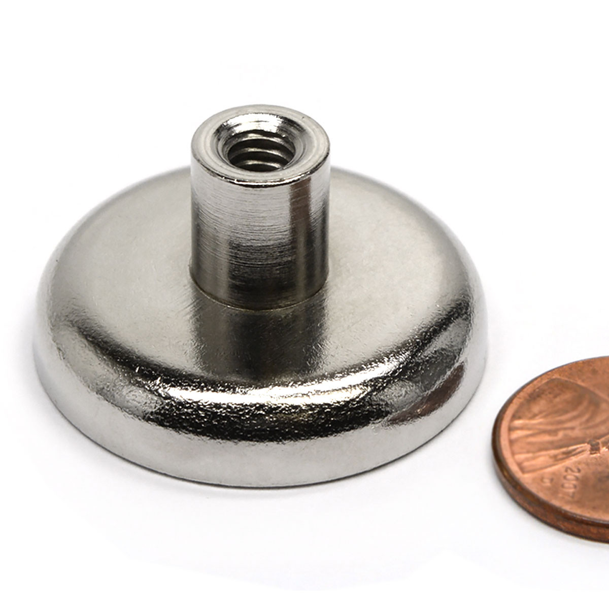 99 LB Neodymium Cup Magnet 1.26" w/ #1/4-20 Threaded Stud