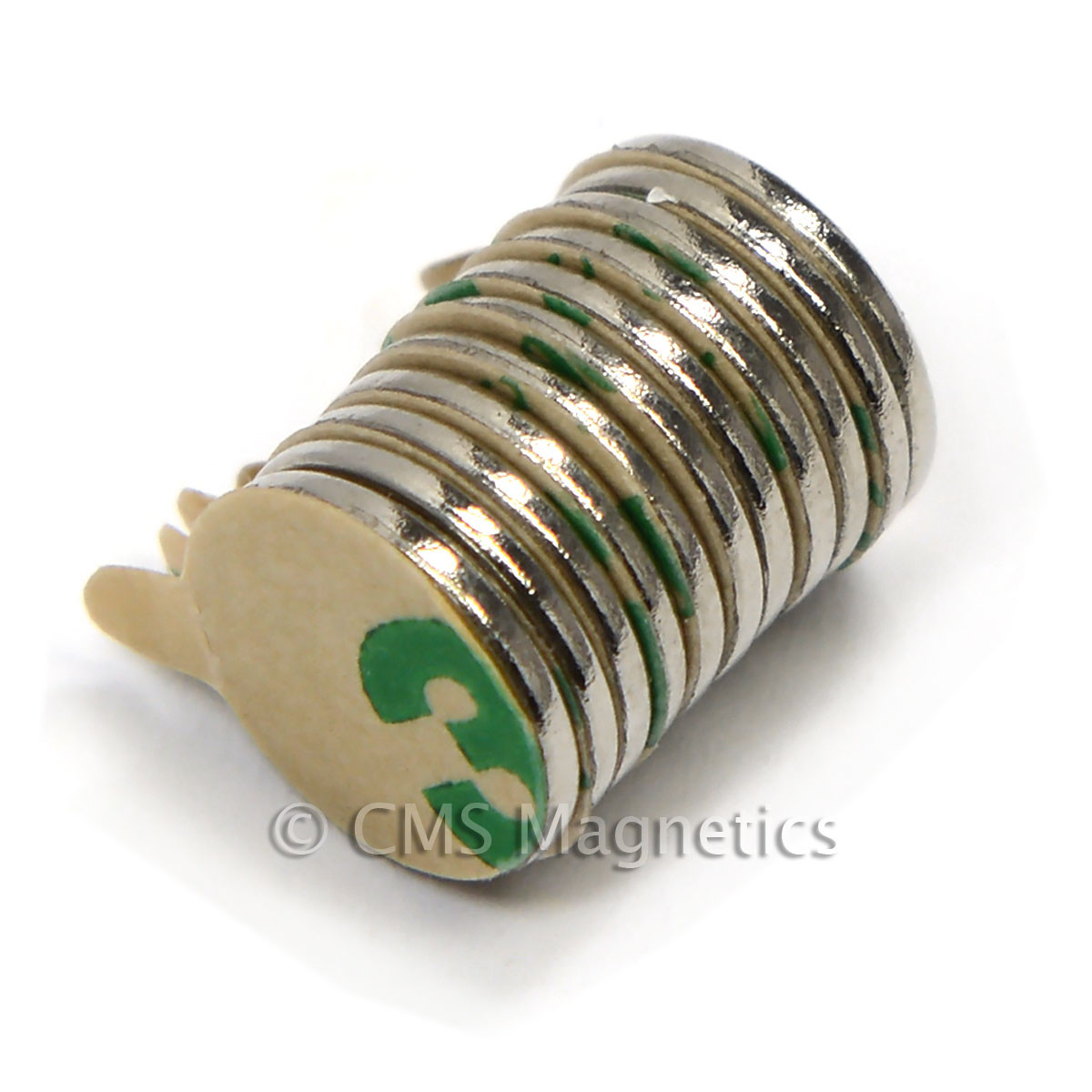 N45 Neodymium Magnet - 3/8x1/16 Inch, 2.2 LB Pull Disc with 3M Adhesive