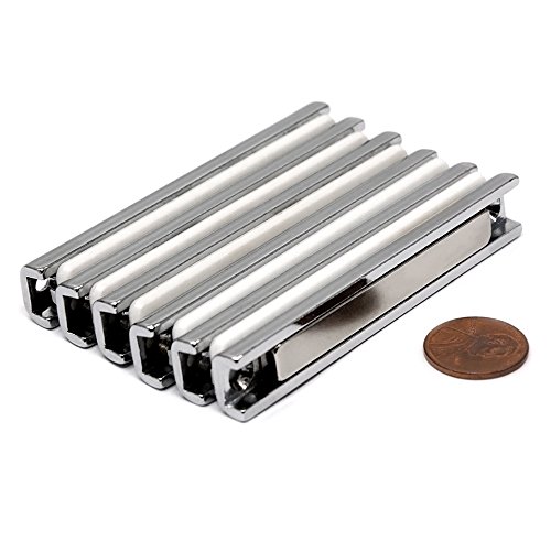 6 Neodymium Channel Magnets with Countersunk Holes | 70 LB Each