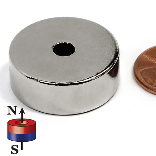 Neodymium Ring Magnet N42 1"OD x 0.195"ID x 3/8"